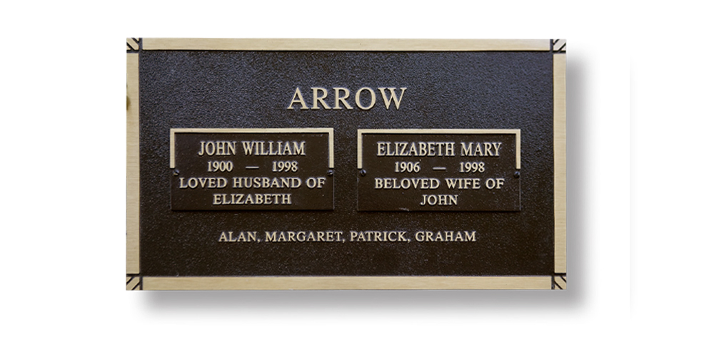 Arrow Dual Lawn Plaque | Wollongong Memorial Gardens