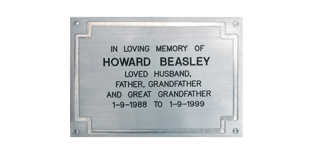 Linished Steel Wall Plaque | Wollongong Memorial Gardens