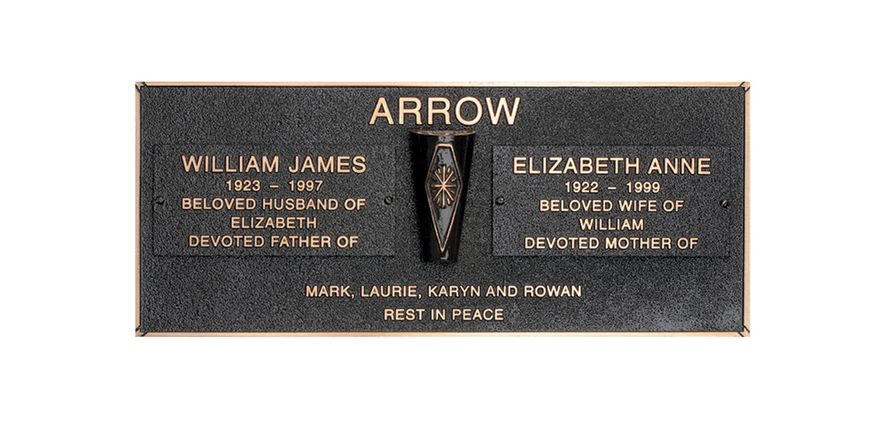 Bronze Wall Plaque for Double Positions | Wollongong Memorial Gardens